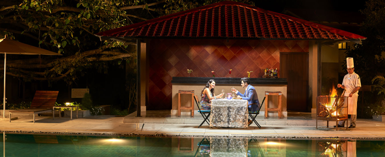 A Candelight Dinner and a Bonfire by the Pool